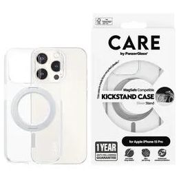 CARE BY PANZERGLASS Handyhülle "Kickstand Case mit MagSafe für Apple iPhone 15 Pro", transparent, B:11cm H:2cm T:19,5cm, Hüllen, Backcover, Schutzhülle, Handyschutzhülle, Case, Schutzcase, stoßfest