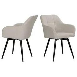 SIT-MÖBEL Drehstuhl SIT, beige (beige, schwarz, schwarz), B:55cm H:82cm T:49cm, Metall, Polyester, Stühle, mit 360 Drehfunktion