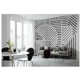 Fototapete Komar "Komar Vlies Fototapete - Jeux de Lignes - Größe 300 x 250 cm", lila (modern), H:0,83m L:2,5m, Vlies, Tapeten