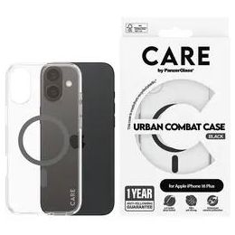 CARE BY PANZERGLASS Handyhülle "Urban Combat Case mit MagSafe für Apple iPhone 16 Plus", schwarz (transparent, schwarz), B:11cm H:1,8cm T:19,5cm, Hüllen, Backcover, Schutzhülle, Handyschutzhülle, Case, Schutzcase, stoßfest