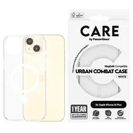 CARE BY PANZERGLASS Handyhülle "Urban Combat Case mit MagSafe für Apple iPhone 15 Plus", weiß (weiß, transparent), B:11cm H:2cm T:19,5cm, Hüllen, Backcover, Schutzhülle, Handyschutzhülle, Case, Schutzcase, stoßfest