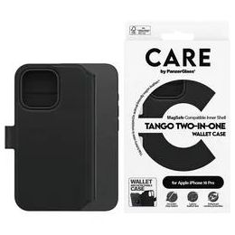 CARE BY PANZERGLASS Handyhülle "Case Feature Tango 2-in-1 Wallet Case Apple iPhone 16 Pro", schwarz, B:11cm H:2,6cm T:19,7cm, Hüllen, Backcover, Schutzhülle, Handyschutzhülle, Case, Schutzcase, stoßfest