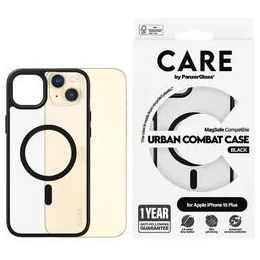 CARE BY PANZERGLASS Handyhülle "Urban Combat Case mit MagSafe für Apple iPhone 15 Plus", schwarz (schwarz, transparent), B:11cm H:2cm T:19,5cm, Hüllen, Backcover, Schutzhülle, Handyschutzhülle, Case, Schutzcase, stoßfest