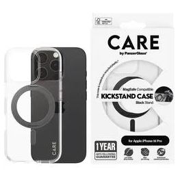 CARE BY PANZERGLASS Handyhülle "Kickstand Case für Apple iPhone 16 Pro", schwarz (schwarz, transparent), B:11cm H:1,9cm T:19,6cm, Hüllen, Backcover, Schutzhülle, Handyschutzhülle, Case, Schutzcase, stoßfest