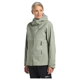 Outdoorjacke Jack Wolfskin "KAMMWEG 2L JKT W", Damen, Gr. XS, grün (mint, leaf), Oberstoff: 100% POLYESTER ; Kontrastmaterial 1: 100% POLYESTER ; Futter 1: 100% POLYESTER ; Futter 2: 100% POLYESTER Futter 3: 100% POLYESTER ; Futter 4: 86% POLYAMID, 14% ELASTHAN, Jacken