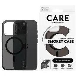 CARE BY PANZERGLASS Handyhülle "Smokey Case für Apple iPhone 16 Pro", schwarz (transparent, schwarz), B:11cm H:1,9cm T:19,7cm, Hüllen, Backcover, Schutzhülle, Handyschutzhülle, Case, Schutzcase, stoßfest