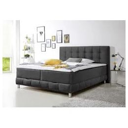 Boxbett Inosign "Vaasa", grau (schiefer), B:214cm L:230cm, Komplettbetten, inkl. Bettkasten & Topper, XXL-Ausführung, Überlänge 220 cm