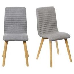 Essgruppe Home Affaire "Arosa Sitzgruppe für Küchen, Esstisch mit 4 Polsterstühlen, 5-tlg", grau (, grau, grau, natur), B:180cm H:73cm T:90cm, FSC-zertifiziertes Massivholz, Holzwerkstoff, Metall, Polyester, Sitzmöbel-Sets, Stuhlbeine in Eiche Natur oder Buche Schwarz, Tisch 180 cm, U-Gestell