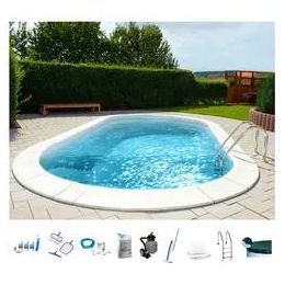 Ovalpool MY POOL BWT "PREMIUM mit sandfarbener Innenfolie", beige (weiß, sand), B:360cm H:120cm L:623cm, Schwimmbecken, Höhe 120 cm, in verschiedenen Größen