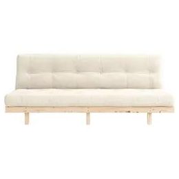 Schlafsofa KARUP DESIGN "Lean 200 Schlafsofa, Gästebett, Sofa mit Futonmatratze", beige (linen), B:200cm H:73cm T:100cm, Bezug: 75% Baumwolle, 25% Polyester, Sofas, Inkl. Futonmatratze, Liegefläche 130x200 cm, FSC zertifizierte Kiefer