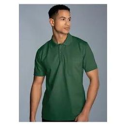 Poloshirt TRIGEMA "TRIGEMA Polohemd mit Brusttasche", Herren, Gr. L, grün (efeu), 100% Baumwolle, Basic, Shirts