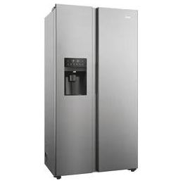 Haier Side-by-Side "HSR5918DIPB", Standardmodul: D (A-G), silber (silberfarben), B:90,8cm H:177,5cm T:65,9cm, Kühlschränke, 178 cm hoch, 91 cm breit, Nutzinhalt: 511 Liter, Extrem leise