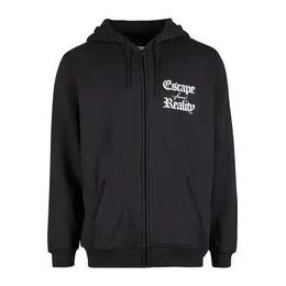 Mister Tee Sweatjacke MISTERTEE "MisterTee Escape From Reality Zip Hoody", Herren, Gr. L, schwarz, 65% Baumwolle, 35% Polyester, Sweatjacken