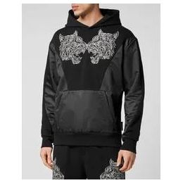 Sweatshirt Plein Sport "Tiger", Herren, Gr. L, schwarz (0202, schwarz, schwarz), Obermaterial: 88% Baumwolle, 12% Polyester, Sweatshirts