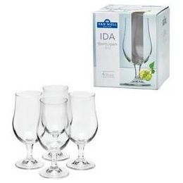 Bierglas Van Well "Ida", transparent (klar), B:8cm H:19,8cm, Glas, Trinkgefäße, spülmaschinengeeignet, 37 cl, 4-teilig