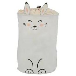 Wäschesack my home "Lovis", gelb, B:35cm H:50cm T:35cm Ø:35cm, Baumwolle, Polyester, Wäschesammler, mit Hasen-Motiv, Höhe ca. 50 cm