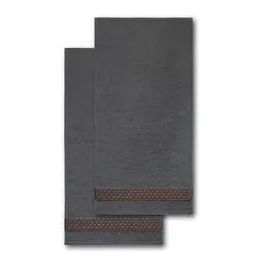 Handtücher Dyckhoff "Mesh", grau (graphit), B:50cm L:100cm, Frottier, Frottier, Handtücher, Made in Germany