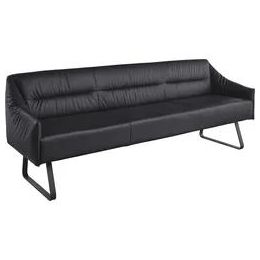 Essbank Musterring "JustB SP500", blau (night blau), B:232cm H:86cm T:70cm, Sitzbänke, Metallkufe schwarz, verschiedene Farben, Breite 220 oder 250 cm