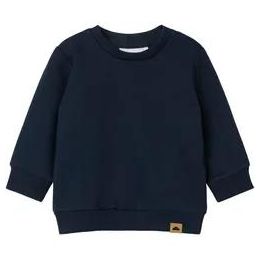 Sweatshirt name it "NBNTAKKI für Mädchen und Jungen mit Druckknopf und Stretch", Mädchen, Gr. 86, blau (schwarz sapphire), Sweatware, Obermaterial: 95% Baumwolle, 5% Elasthan, unifarben, normal normal, Rundhals, Rippbündchen, Sweatshirts, unifarben, casual, regular fit, Baumwollmix, Rundhals