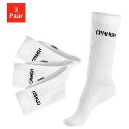 Tennissocken Copenhagen Studios, Damen, Gr. 43-46, weiß (3x weiß), Obermaterial: 72% Baumwolle, 25% Polyamid, 3% Elasthan, unifarben, elastisch, Socken, mit Halbfußfrottee