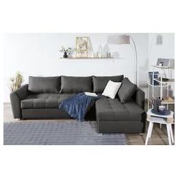 Ecksofa Collection AB "JANA XL-Sofa L-Form", grau (anthrazit), B:250cm H:42cm T:161cm, 100%Polyester, Sofas, inkl. Bettfunktion, Bettkasten und Bonnelfederkern, Topseller
