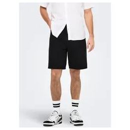 Only & Sons Shorts ONLY & SONS "ONSFADE BLACK 9087 AZG DNM SHORTS", Herren, Gr. M, N-Gr, schwarz (schwarz denim), Web, Obermaterial: 100% Baumwolle, unifarben, Modisch, loose fit knielang, Hosen