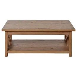 Couchtisch Jahnke "CHALET COFFEE", braun (montana eiche, montana eiche, montana eiche), B:110cm H:42cm T:57cm, Tische, Couchtisch, Kaffetisch, mit Ablageboden, Landhausstil, X-Design
