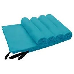 Handtücher my home "Xavi, 4 Teile, ideal als Sporthandtuch, Reisehandtuch, Strandtuch", blau, B:40cm L:60cm, Microfaser, Mikrofaser, Handtücher, diverse Größen, sehr leicht, kompakt, schnelltrocknend, Mikrofaser