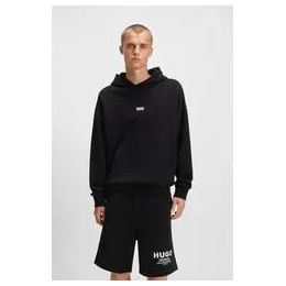 Hoodie Hugo BLUE "Nazardo", Herren, Gr. XXL, schwarz (schwarz005), Sweatware, Obermaterial: 100% Baumwolle, relaxed fit, Rundhals, Rippbündchen, Sweatshirts