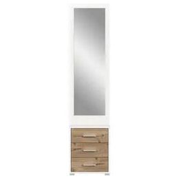 Kompaktgarderobe Inosign "Morrea, Höhe 190 cm, 3 Schubkästen, 3 Haken, 1 Kleiderstange", weiß (weiß nachbildung, nox oak nachbildung), B:45cm H:190cm T:39cm, Spanplatte, Schränke, schmale Garaderobe, Stauraum, Flur, Diele