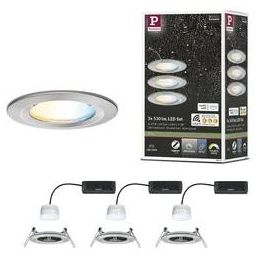 Paulmann LED Einbauleuchte "LED Einbauleuchte Nova Coin IP44 rund 78mm", silber (edelstahlfarben), 3, Ø 7,8cm, 3 Stk., Leuchten, Memoryfunktion, Farbwechsler, Farbsteuerung, Dimmer, Smart Home