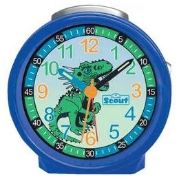 Kinderwecker Scout "Friends", blau, Wecker, Quarzwecker, Lernwecker,Geschenkidee, Kinderzimmer, Schulanfang, Dino