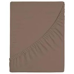 Spannbettlaken bellana "bellana premiumstretch", cappucino, 1 Stk., Jersey-Elasthan, 140-160x200-220, Jersey-Elasthan, Obermaterial: 95% Baumwolle, 5% Elasthan, Bettlaken, super elastisch