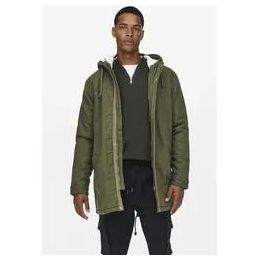 Only & Sons Parka ONLY & SONS "ONSALEXANDER LIFE PARKA OTW VD", Herren, Gr. L, grün (olive night), Web, Obermaterial: 100% Baumwolle. Futter: 100% Polyester. Wattierung: 100% Polyester, unifarben, regular fit normal, Jacken