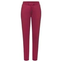 H.I.S. Sweathose H.I.S, Damen, Gr. 52/54, N-Gr, rot, Interlock, Obermaterial: 60% Baumwolle, 40% Polyester, unifarben, Basic, bequem lang, Hosen, mit seitlichen Streifen, Loungewear