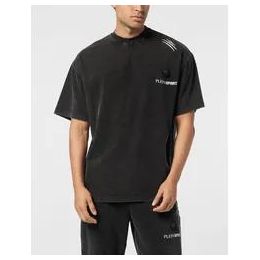 T-Shirt Plein Sport "T-Shirt Rundhalsausschnitt", Herren, Gr. 4XL, schwarz (02, schwarz), Obermaterial: 100% Baumwolle, Shirts