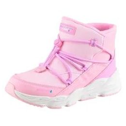 Schlupfboots Skechers "TURBO TREAD", Kinder, Gr. 33, rosa (hellrosa, kombiniert), Lederimitat, Textil, kontrastfarbene Details, Schuhe, Winterboots mit Gummizug, Größenschablone zum Download