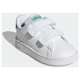 Sneaker Adidas SPORTSWEAR "ADVANTAGE LIFESTYLE COURT TWO HOOK-AND-LOOP", Kinder, Gr. 24, grün (cloud weiß, grün, core schwarz), Synthetik, Schuhe, Design auf den Spuren des Adidas Stan Smith