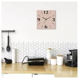 Wanduhr Artland "Uni Trendfarben", rosa, B:30cm H:30cm T:0,3cm, Wanduhren, wahlweise mit Quarz- oder Funkuhrwerk, lautlos ohne Tickgeräusche