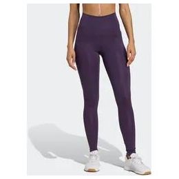 Trainingstights Adidas PERFORMANCE "OPT ESS ST 1/1", Damen, Gr. XL, N-Gr, aurora plum, Obermaterial: 85% Polyester, 15% Elasthan, Hosen