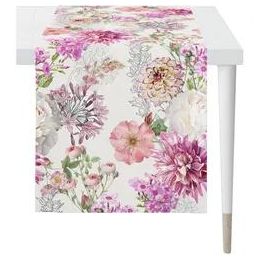 Tischläufer Apelt "6748", rosa (rosé), B:140cm L:48cm, Baumwolle, Polyester, Tischdecken