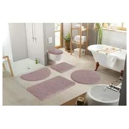 Badematte my home "Sanremo, Badvorleger, Badezimmer Teppich, sehr weich" Gr. 12, rosa, H:30mm, Polyester, Badematten, Badteppich, unifarben, rechteckig, rund & als 3-tlg. Set erhältlich