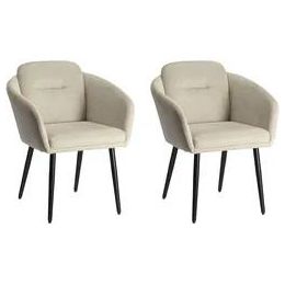 Esszimmerstuhl "Fleur, TOPSELLER, OTTOs Choice", beige, B:65cm H:82cm T:65cm, LeGer Home by Lena Gercke, Stühle, Strukturstoff, ergonomisches Design, gesteppte Rückenlehne