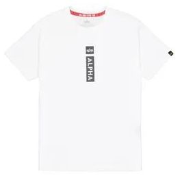 T-Shirt Alpha Industries "Alpha Puff Print T-Shirt", Herren, Gr. 3XL, weiß, Obermaterial: 100% Baumwolle, Shirts