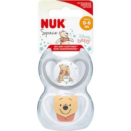 Nuk Schnuller Space Disney Silikon, grau/weiß, Gr.1, 0-6 Monate