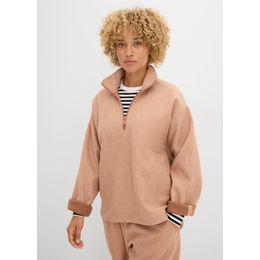 bonprix Oversize Pullover in Wolloptik, braun