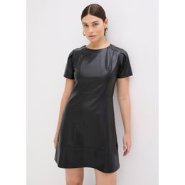 bonprix Kurzes Lederimitat-Kleid, schwarz