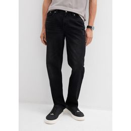 bonprix Regular Fit Jeans aus reiner Baumwolle mit Komfortbund Straight, schwarz, 100% Baumwolle