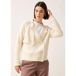bonprix Strickjacke mit Wolle, beige, Gr.36/38 (S), legere Strickjacke mit Wollanteil und schm&uuml;ckenden Kn&ouml;pfen, 46% Baumwolle