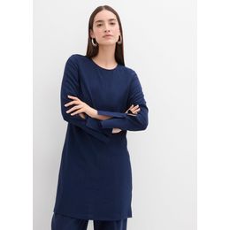 bonprix Minikleid aus strukturiertem Material, blau